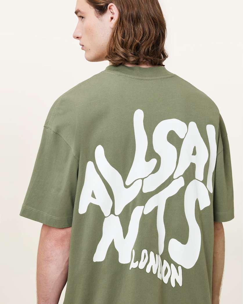 Orlando Logo Print Oversized T-Shirt EDEN GREEN | ALLSAINTS Canada